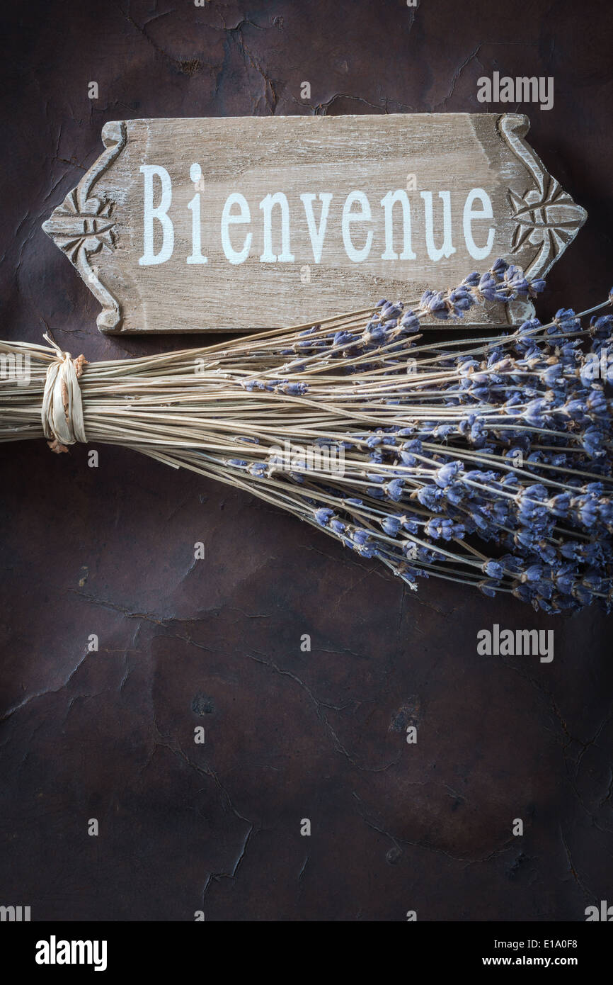 Bienvenue welcome france sign lavender hi-res stock photography and ...