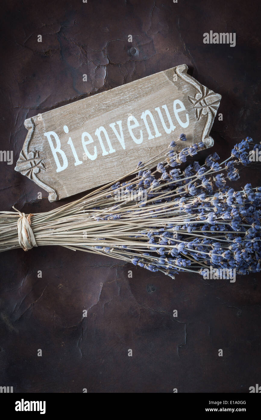 Bienvenue welcome france sign lavender hi-res stock photography and ...