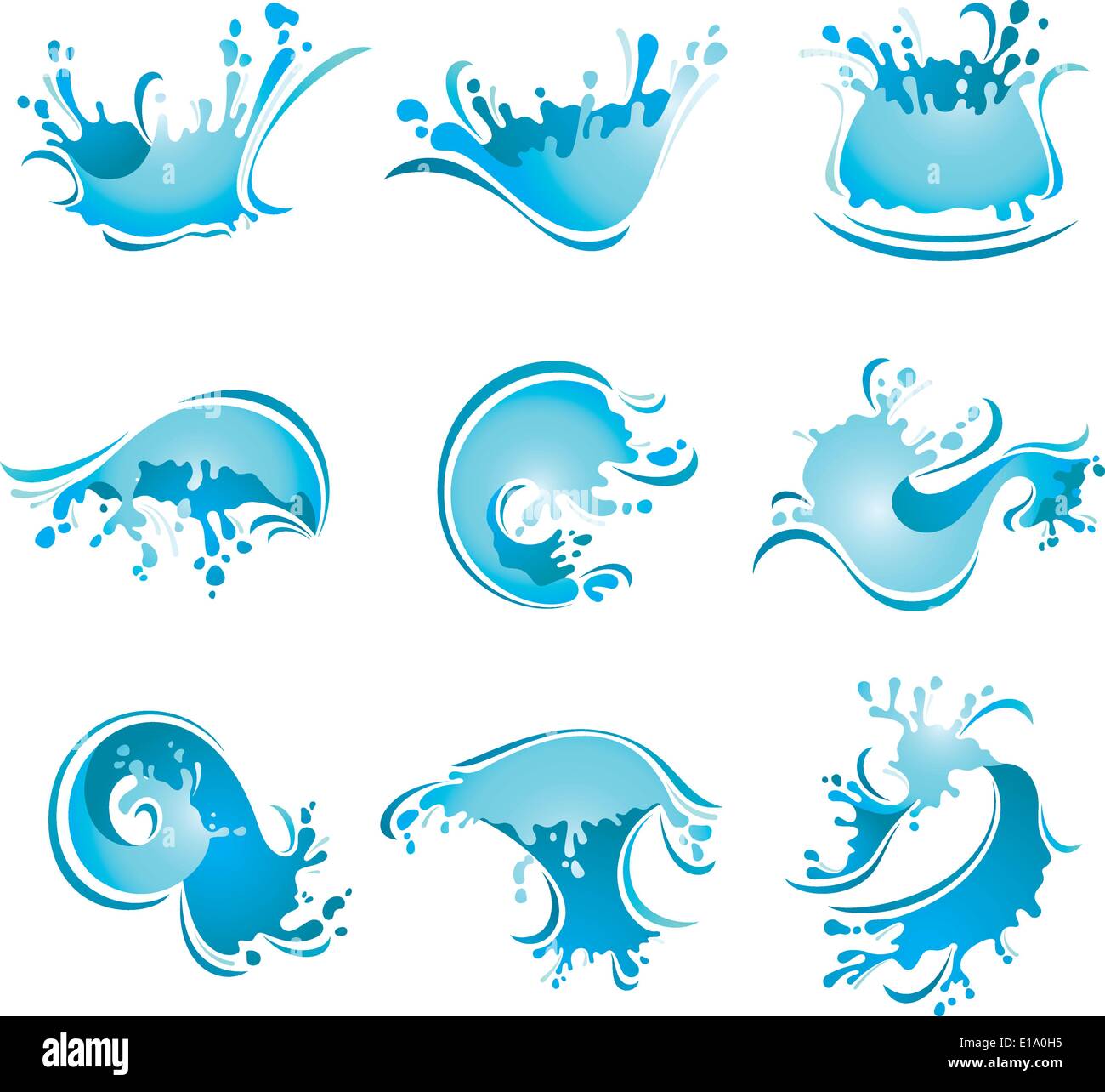 Splashing Waves and Water, vector sign Stock Vector Image & Art - Alamy