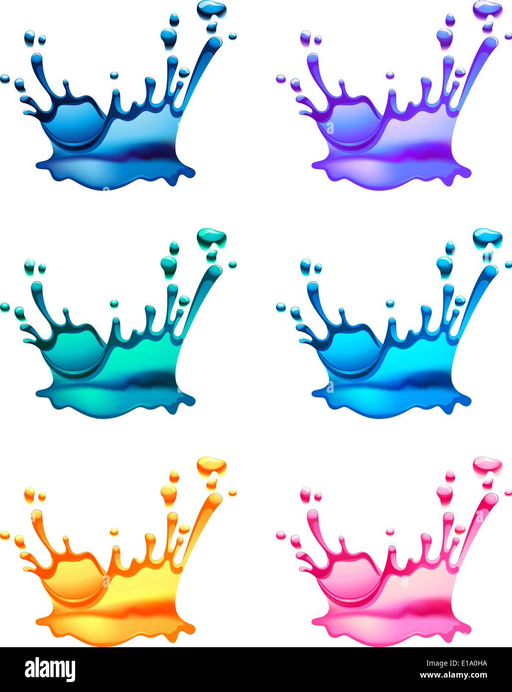Set signs splashing water, vector design element Stock Vector Image ...