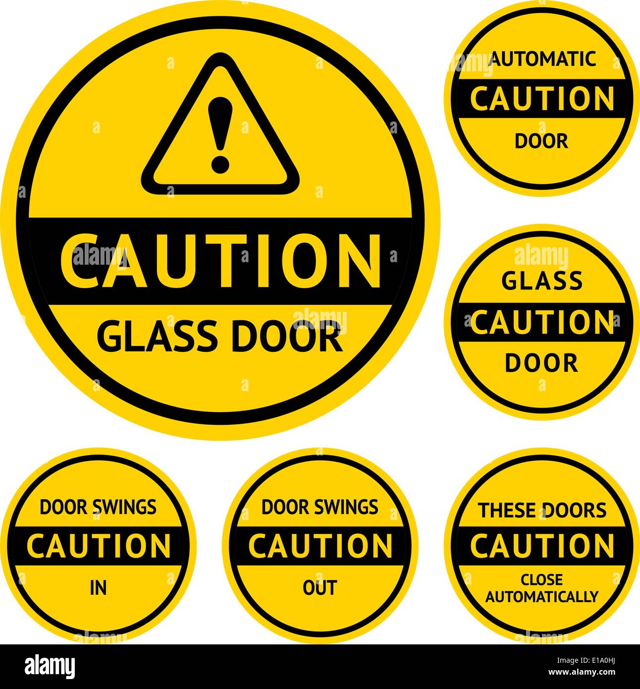 Warning on door in Stock Vector Images - Alamy