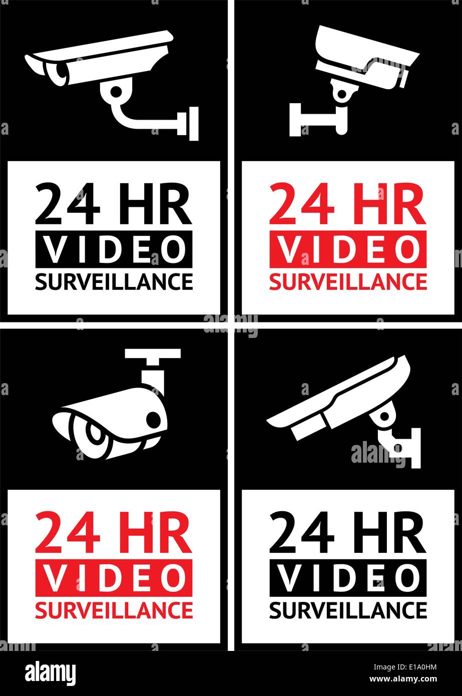 Stickers camera surveillance set Stock Vector Image & Art - Alamy