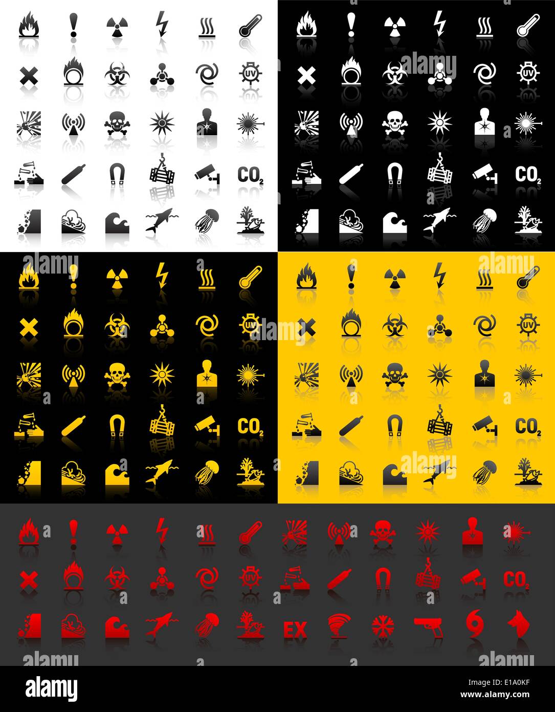 Symbols danger icons, vector illustration Stock Vector Image & Art - Alamy