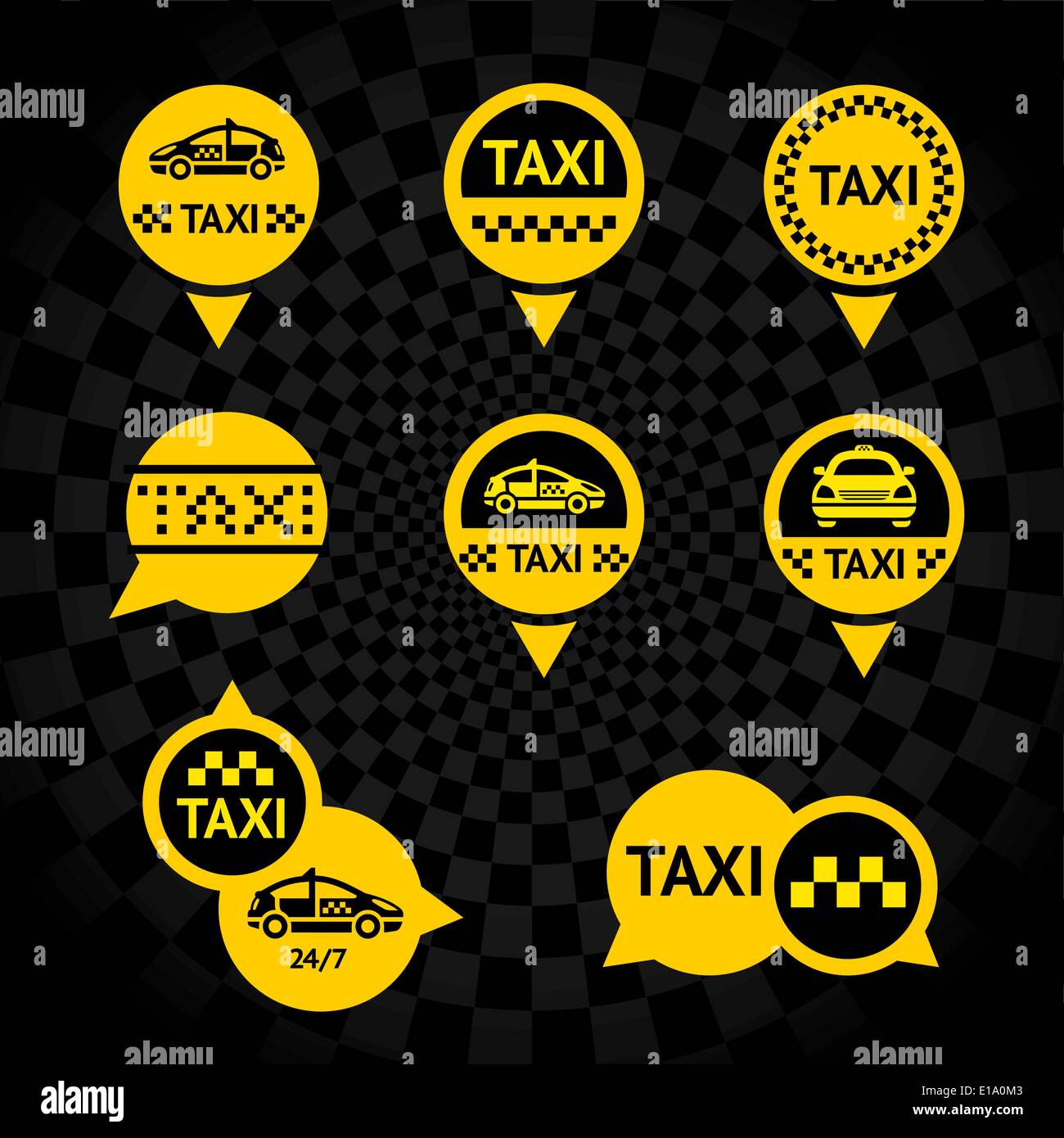 Taxi sign yellow cab Stock Vector Images - Alamy