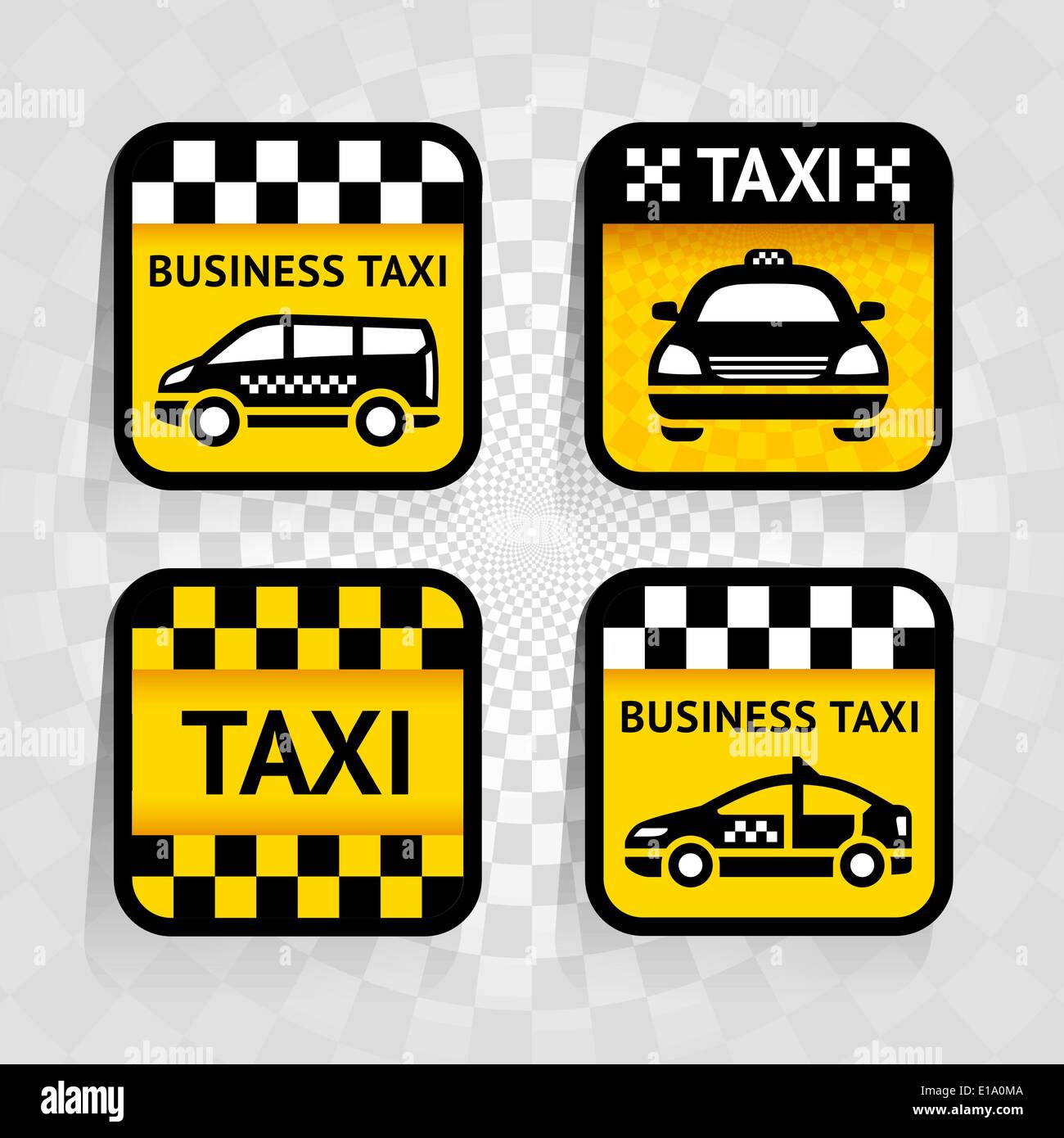 Taxi - set square stickers, vector illustration 10eps Stock Vector ...