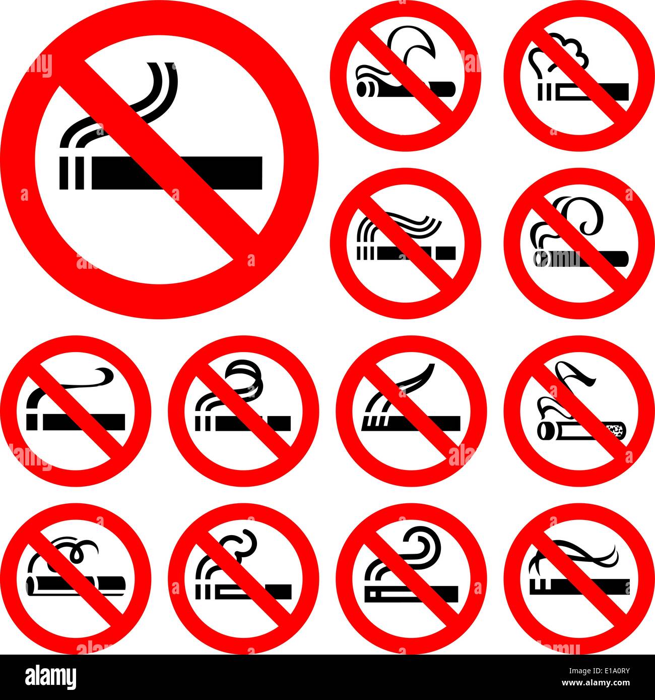 No smoking - red symbols, vector illustrations Stock Vector Image & Art ...