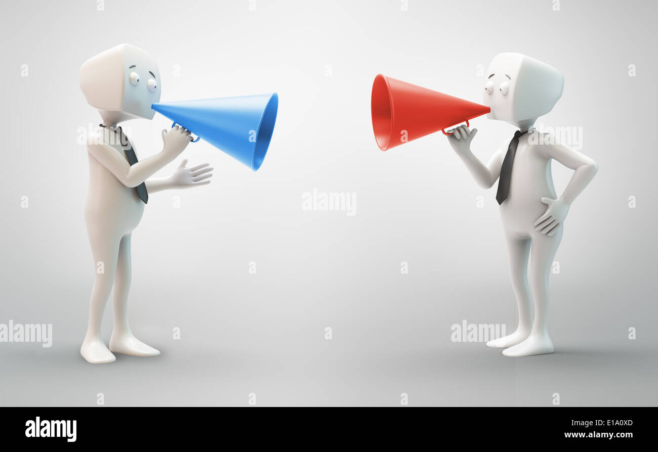 3D character with a colorful megaphone - communication concept Stock ...
