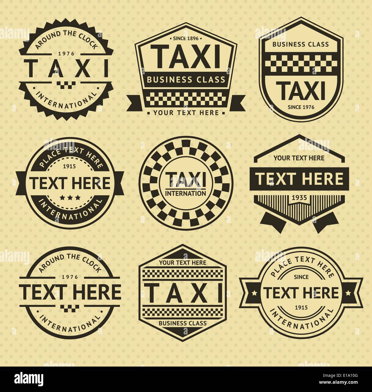 Taxi labels, vintage style, vector illustration Stock Vector Image ...