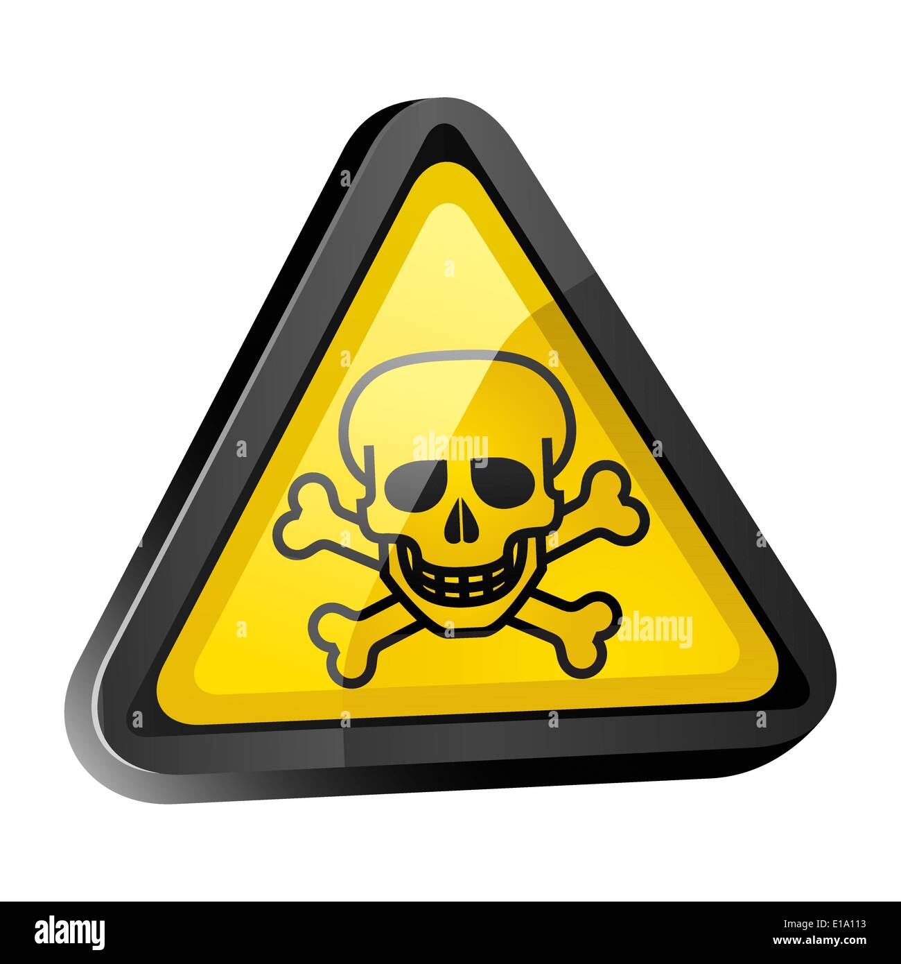 Danger poison skull yellow sign Stock Vector Images - Alamy