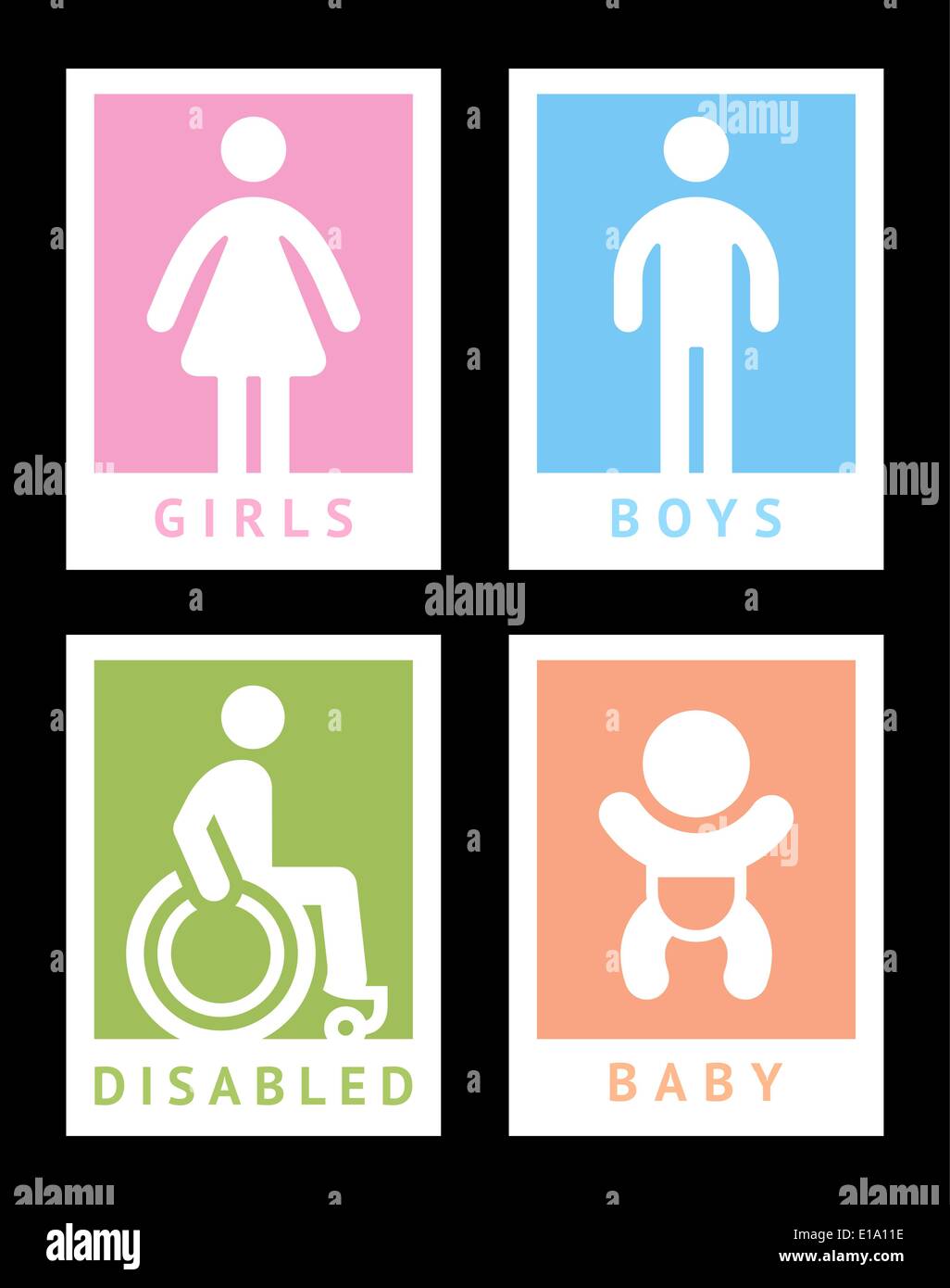 Toilet colored stickers, vector illustration Stock Vector Image & Art ...