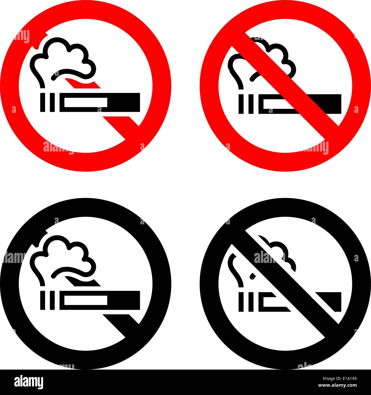 Smoking area set symbols, not allowed sign Stock Vector Image & Art - Alamy