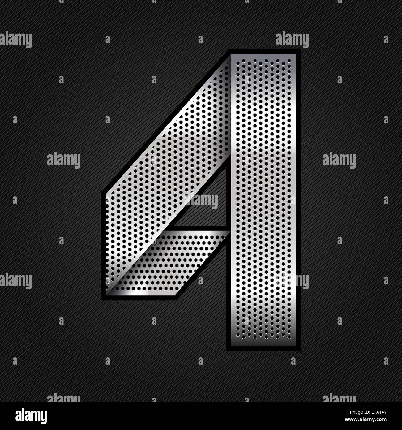 Number metallic chromium ribbon - 4 - four Stock Vector Image & Art - Alamy