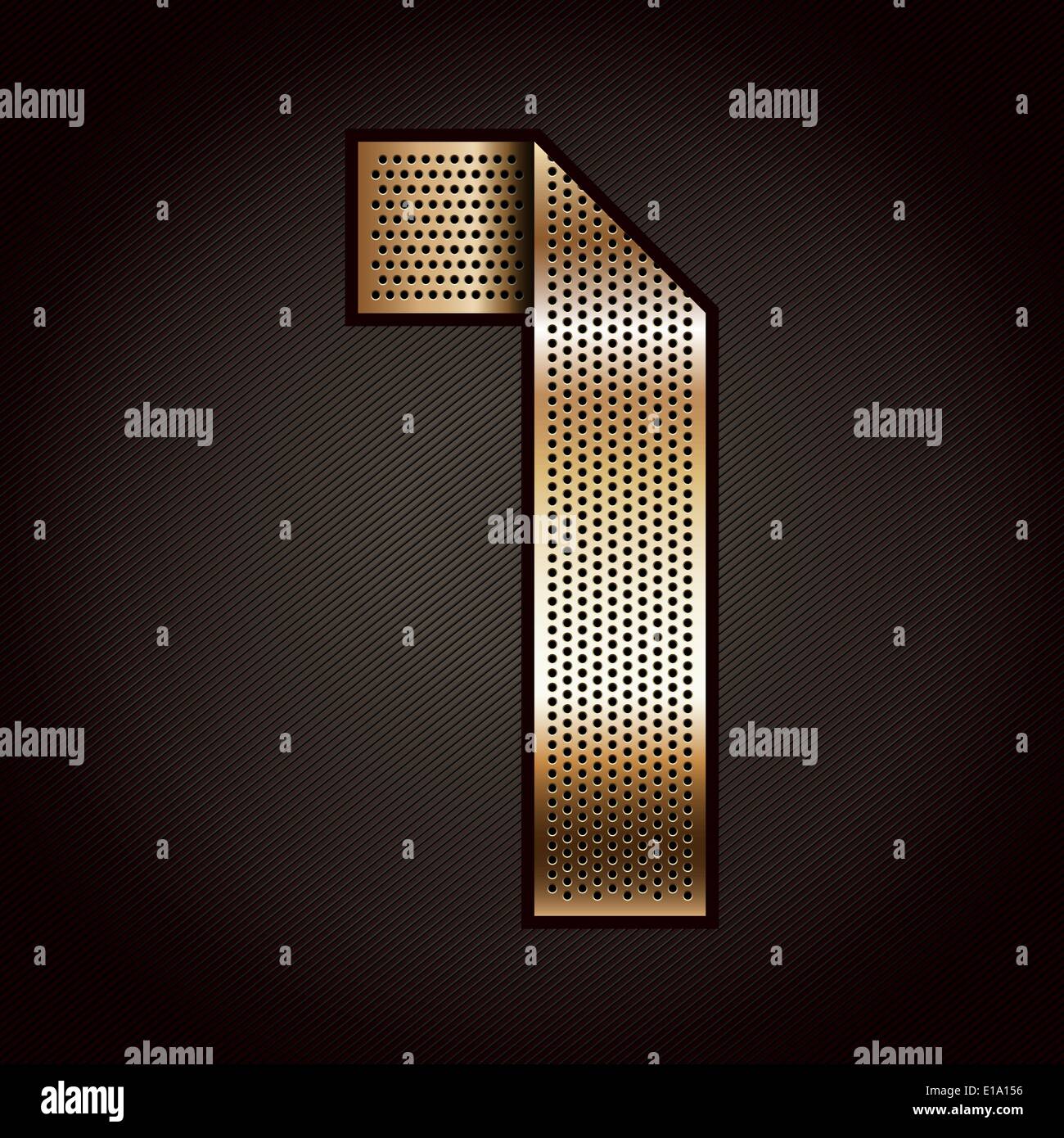 Number metal gold ribbon - 1 - one, vector 10eps Stock Vector Image ...