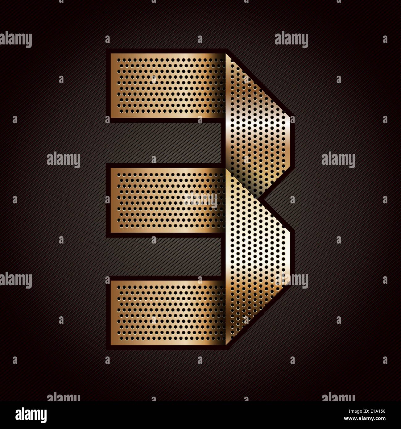 Number metal gold ribbon - 3 - three, vector 10eps Stock Vector Image ...