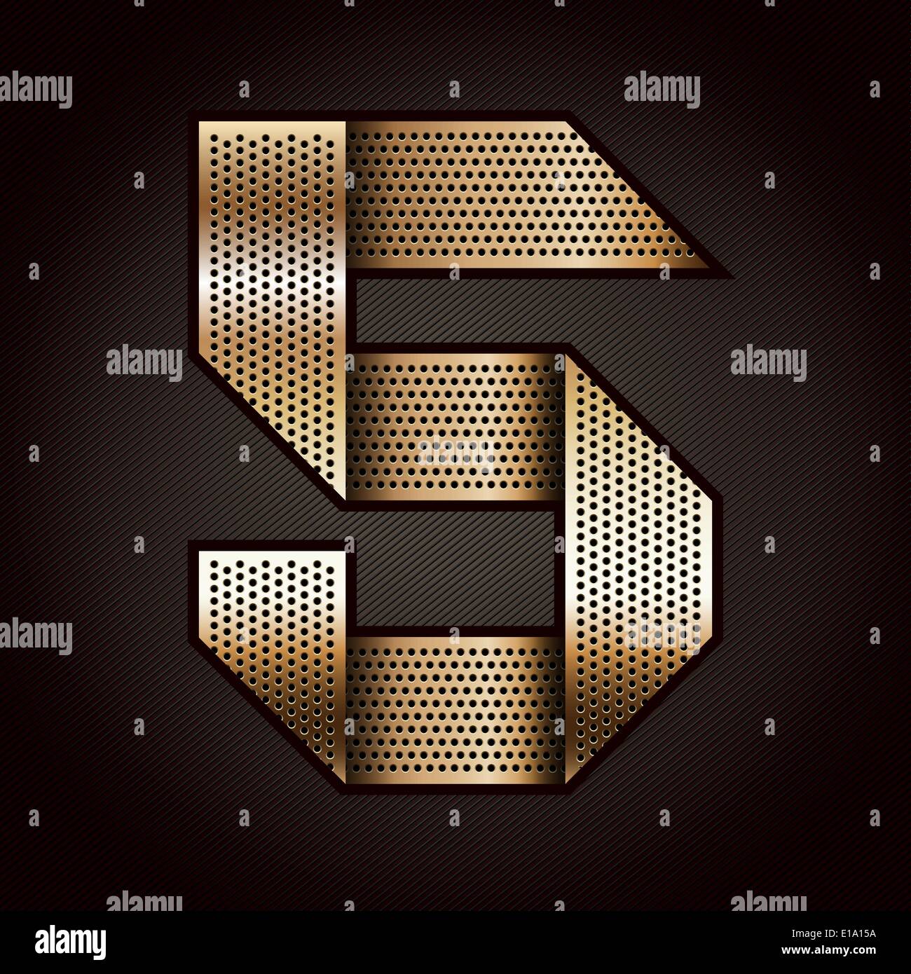Gold metal number five Stock Vector Images - Alamy