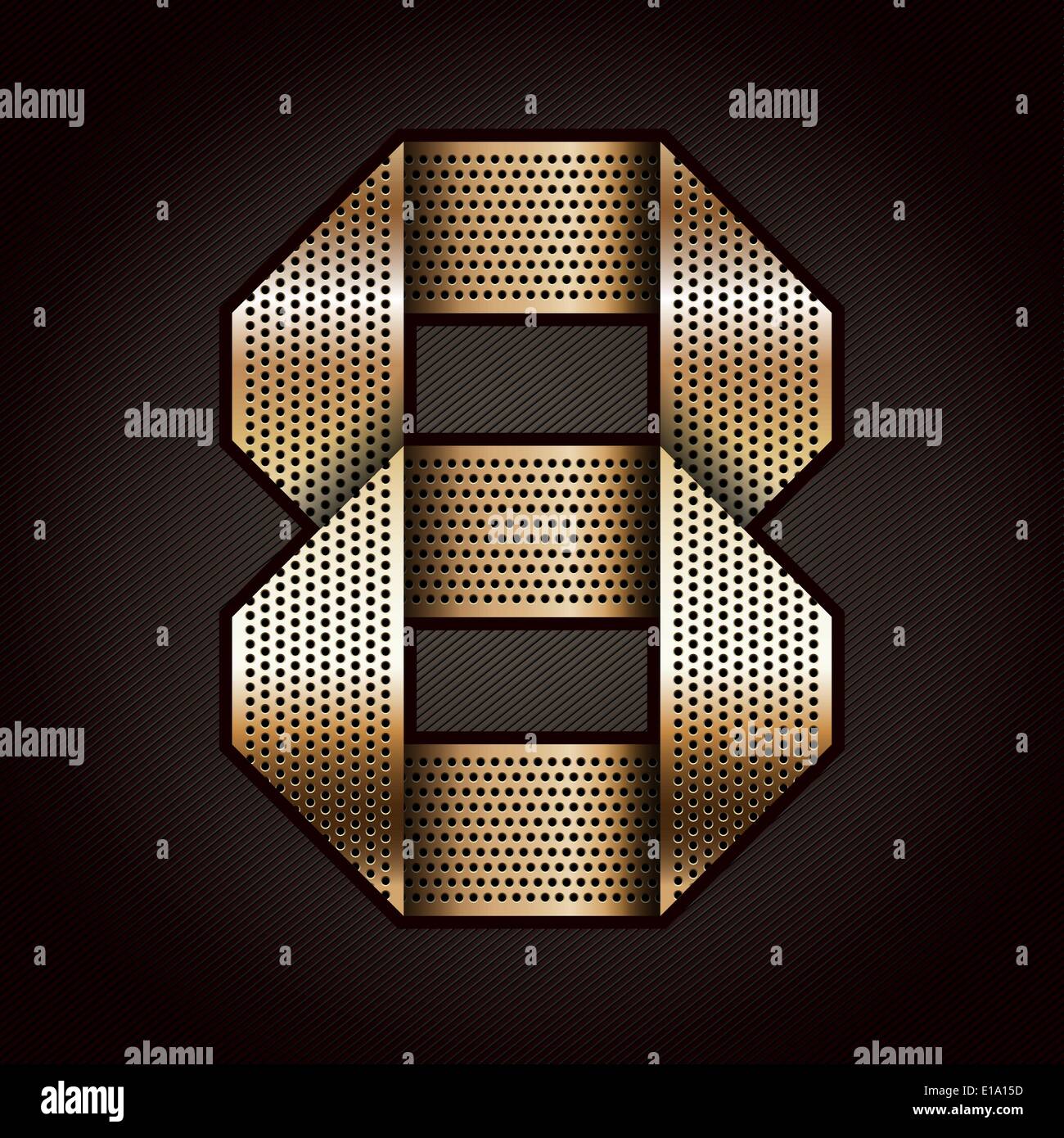 Number metal gold ribbon - 8 - eight, vector 10eps Stock Vector Image ...