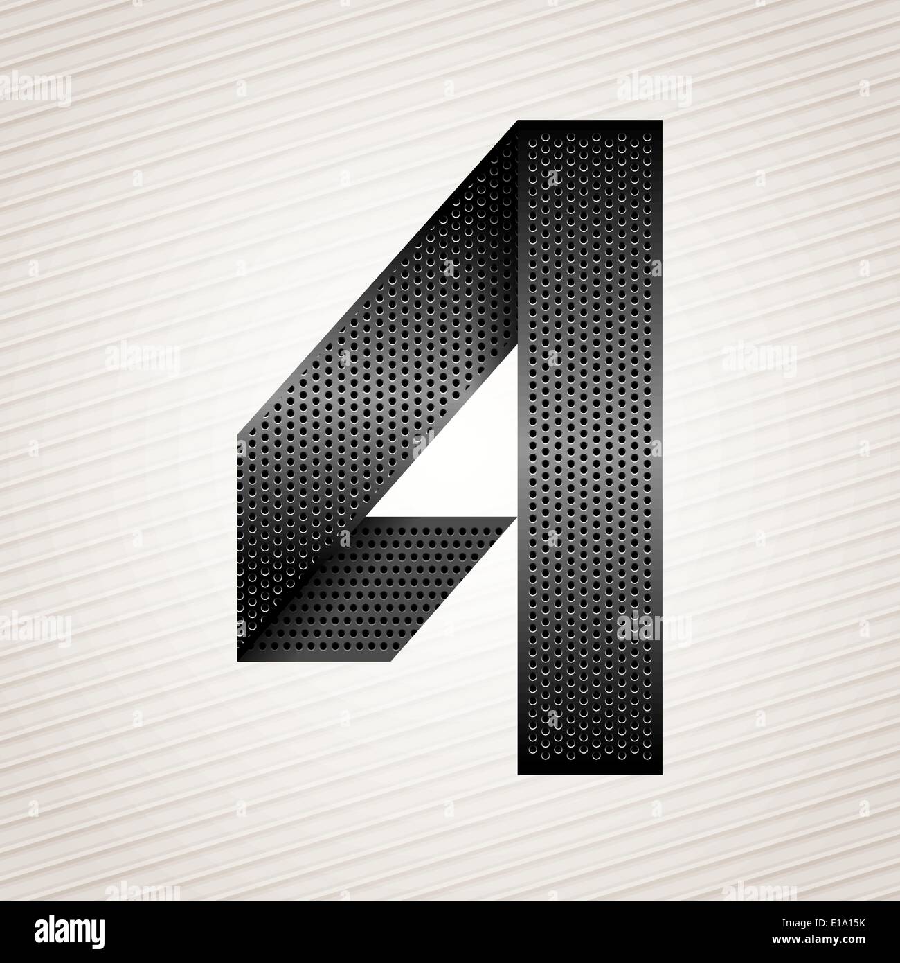 Number metal ribbon, 4, four. Striped background Stock Vector Image ...
