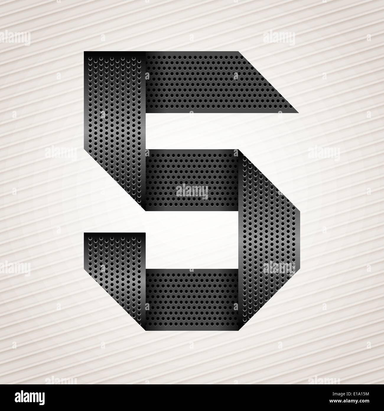 Number metal ribbon, 5, five. Striped background Stock Vector Image ...