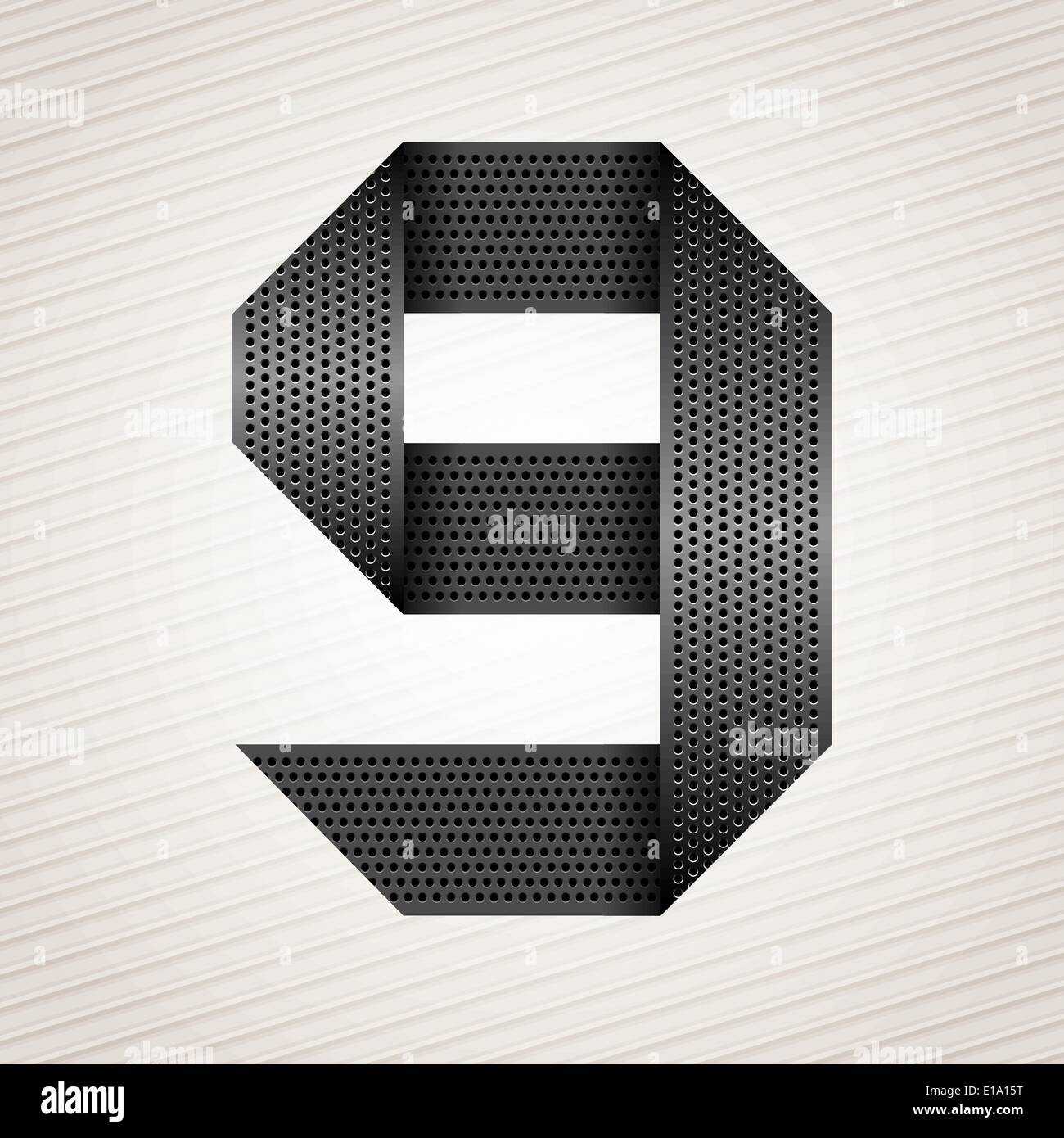 Number metal ribbon, 9, nine. Striped background Stock Vector Image ...