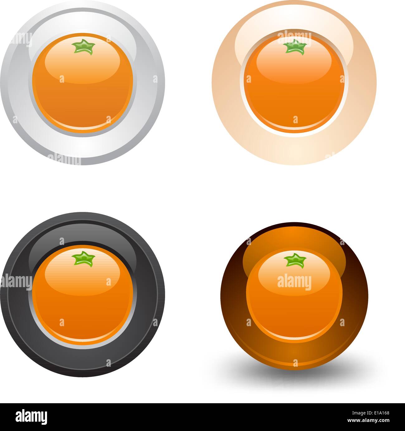 Orange button, set, web 2.0 icons, design element Stock Vector Image ...