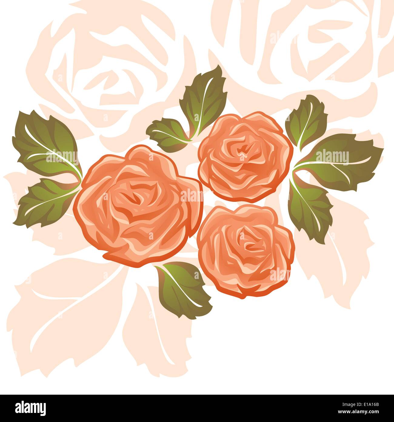 Red orange roses Stock Vector Images - Alamy