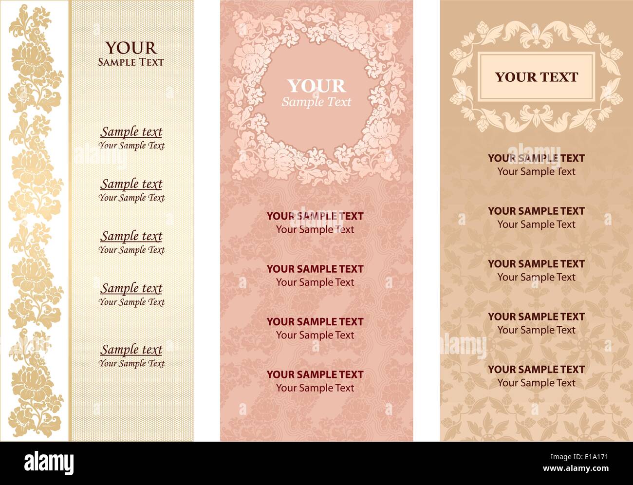 Ornamental flowers Menu Set vector Stock Vector Image & Art - Alamy