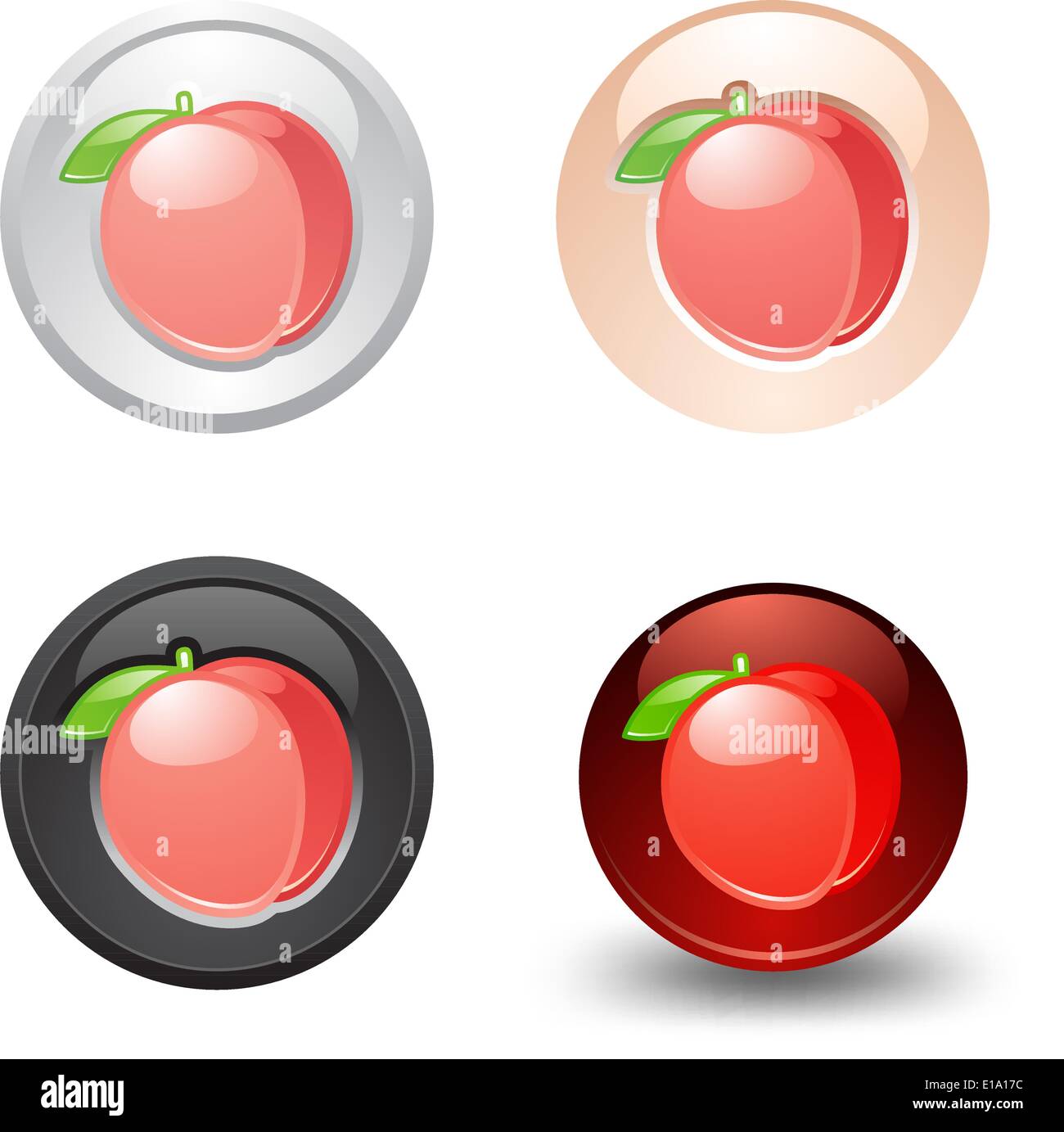 Peach button, set, web 2.0 icons, design element Stock Vector Image ...