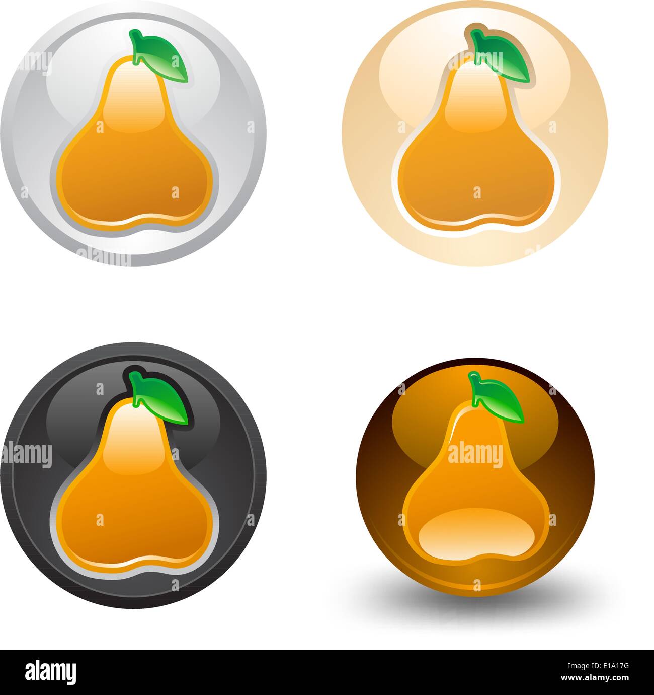 Pear button, set, web 2.0 icons, design element Stock Vector Image ...