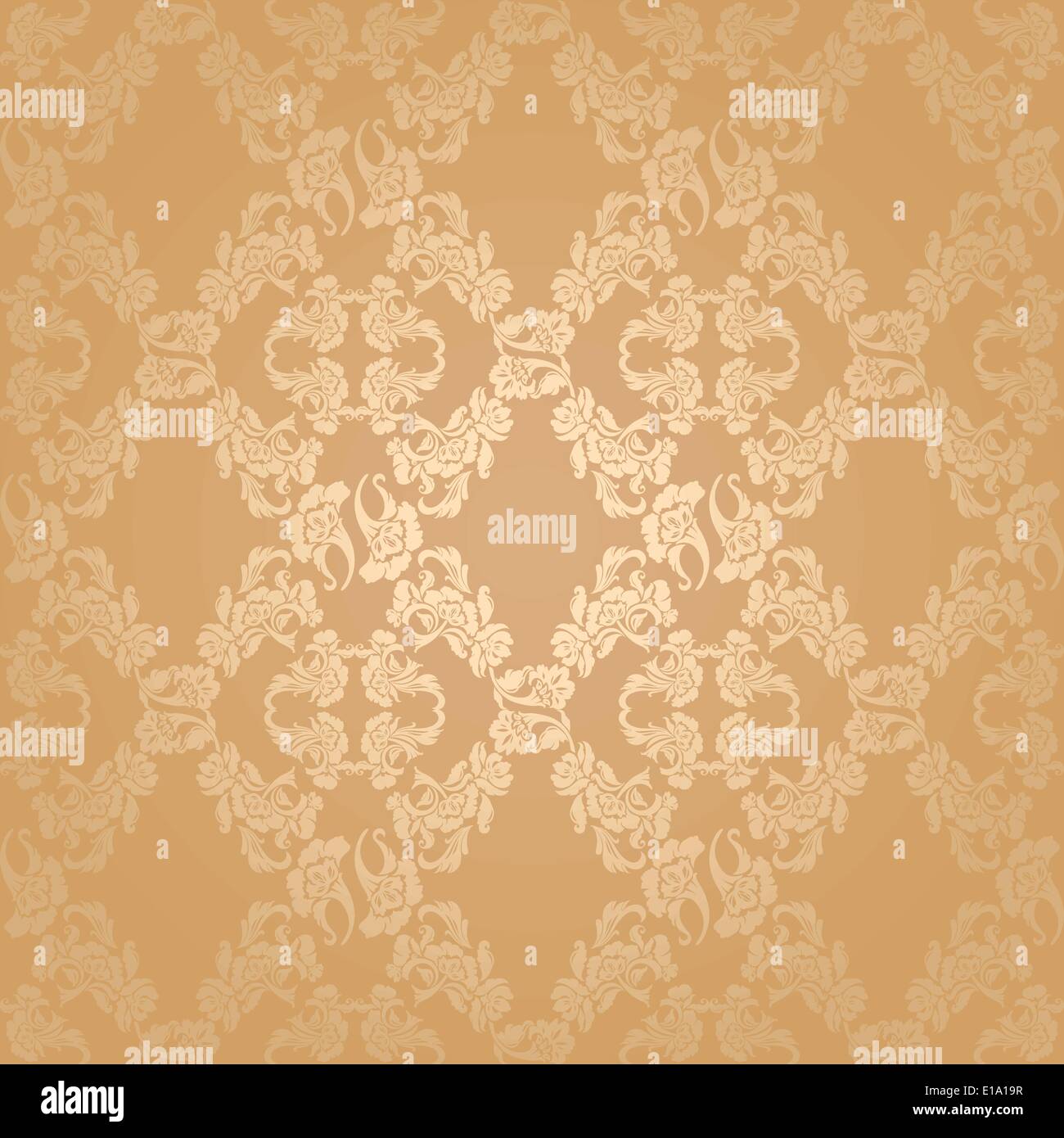 Vector seamless background flowers, floral pattern gold Stock Vector ...