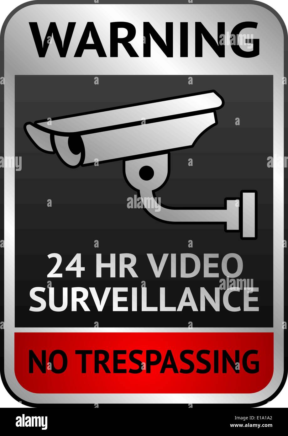 Warning Sticker for Security Alarm CCTV Camera Surveillance Stock ...