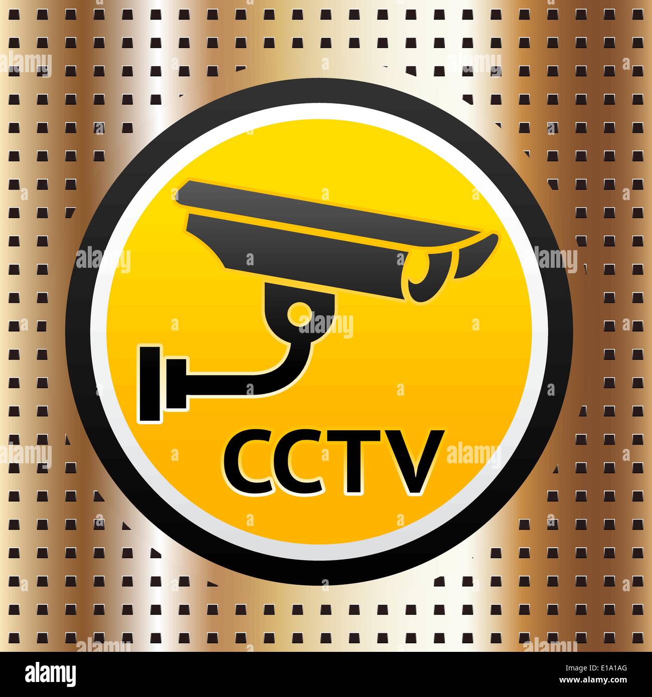 Video surveillance symbol on a golden background Stock Vector Image ...