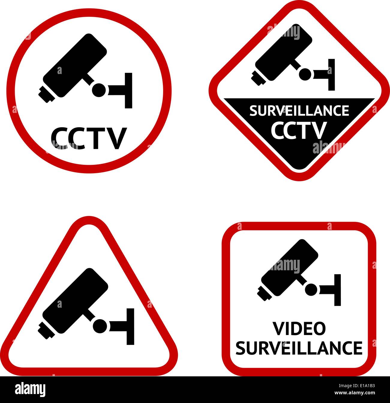Video surveillance, sticky labels, vector illustration Stock Vector ...