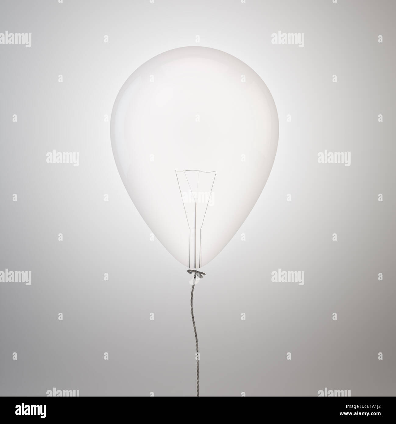 Bulb inside a balloon - creativity concept illustration Stock Photo - Alamy