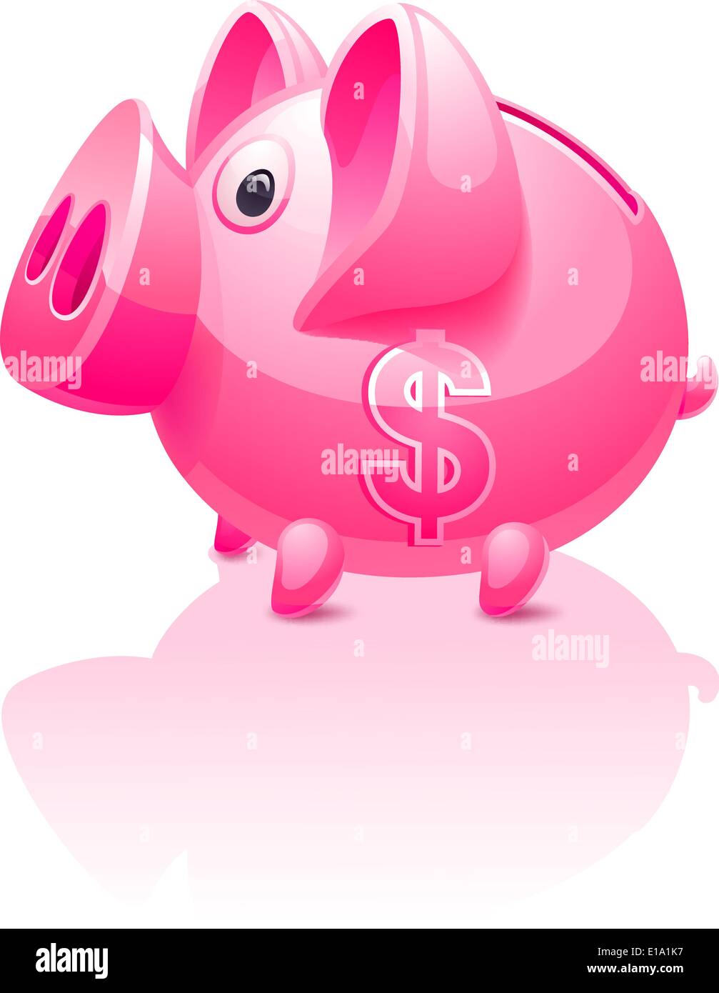 Pink piggy bank with dollar sign, vector Stock Vector Image & Art - Alamy