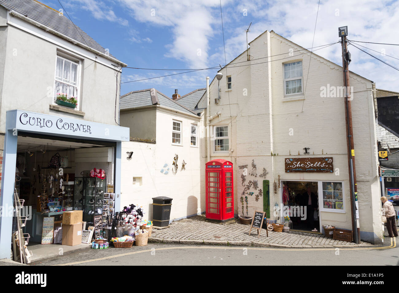 Typical tourist shops in Mevagissey Cornwall Stock Photo - Alamy