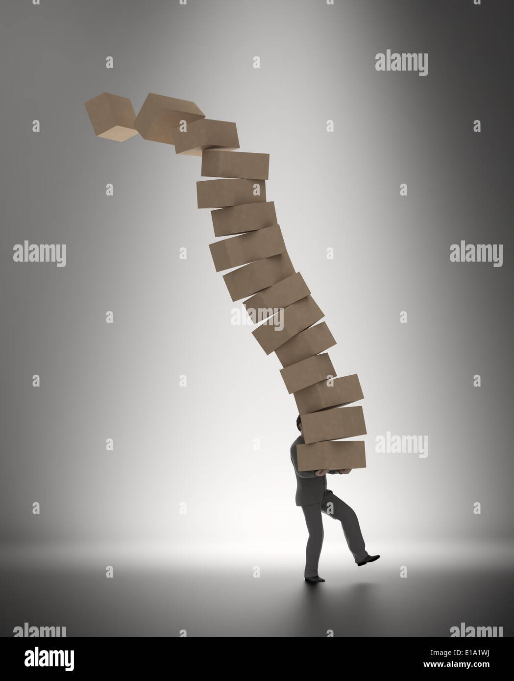 Delivery man falling stack boxes hi-res stock photography and images ...