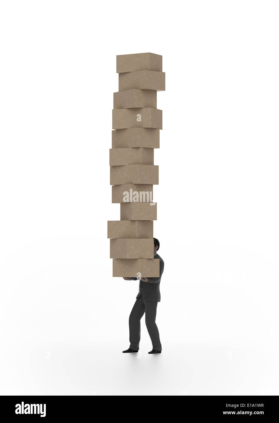 Delivery man falling stack boxes hi-res stock photography and images ...