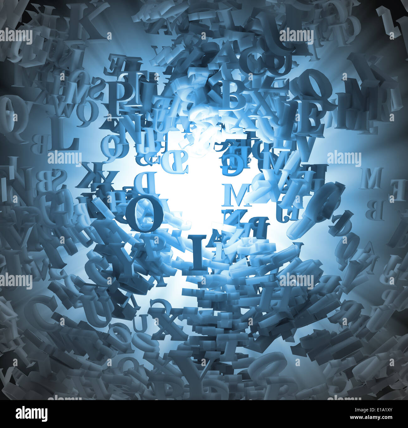 Random letters abstract 3D illustration Stock Photo - Alamy