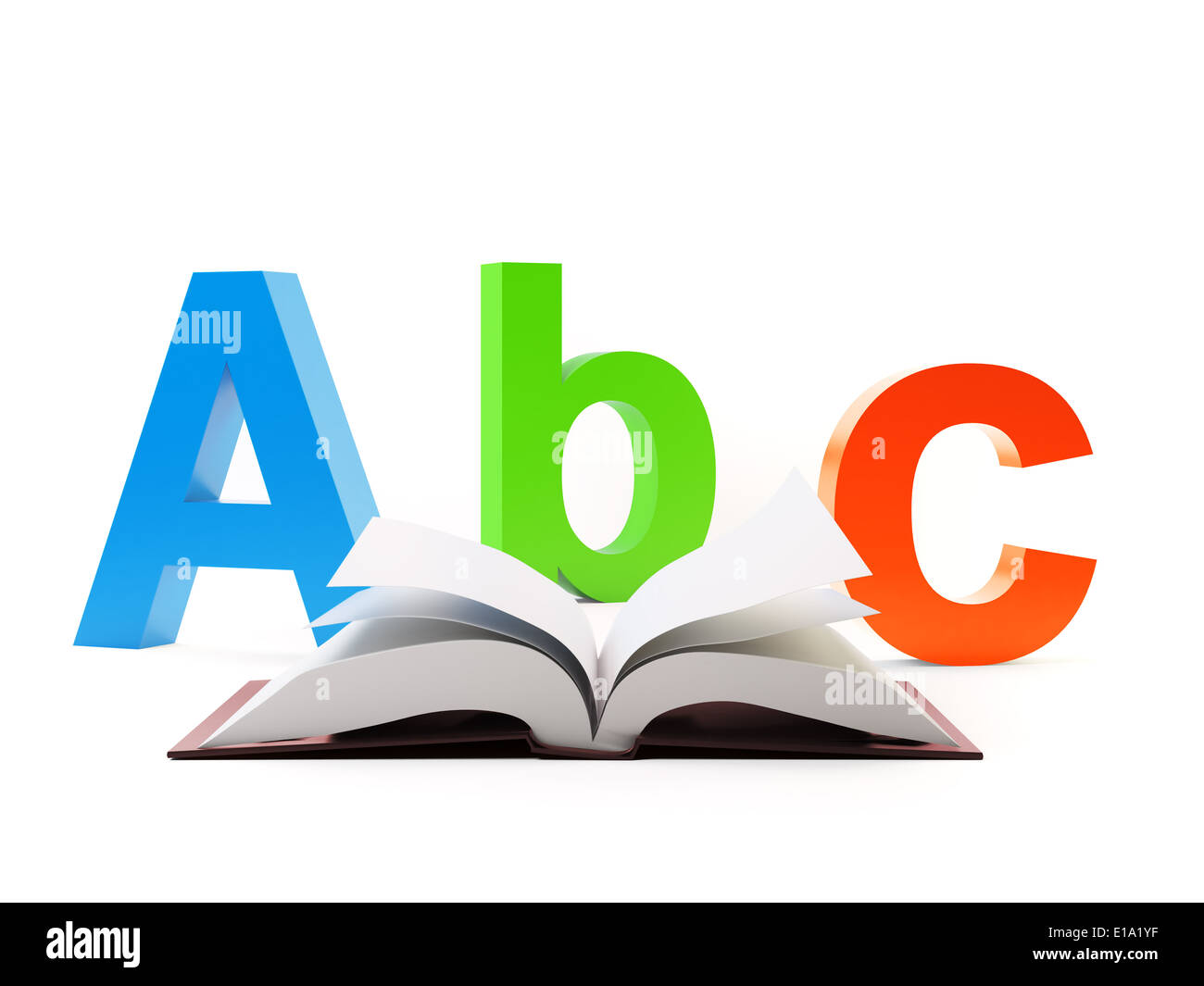Abc and an open book - education and school concept Stock Photo - Alamy