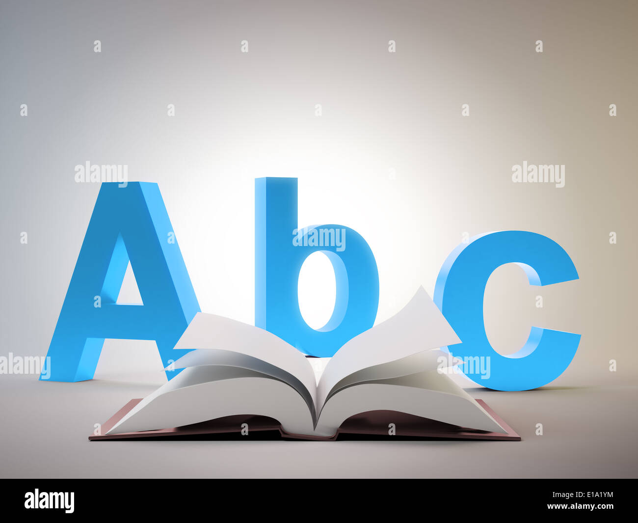 Abc and an open book - education and school concept Stock Photo - Alamy