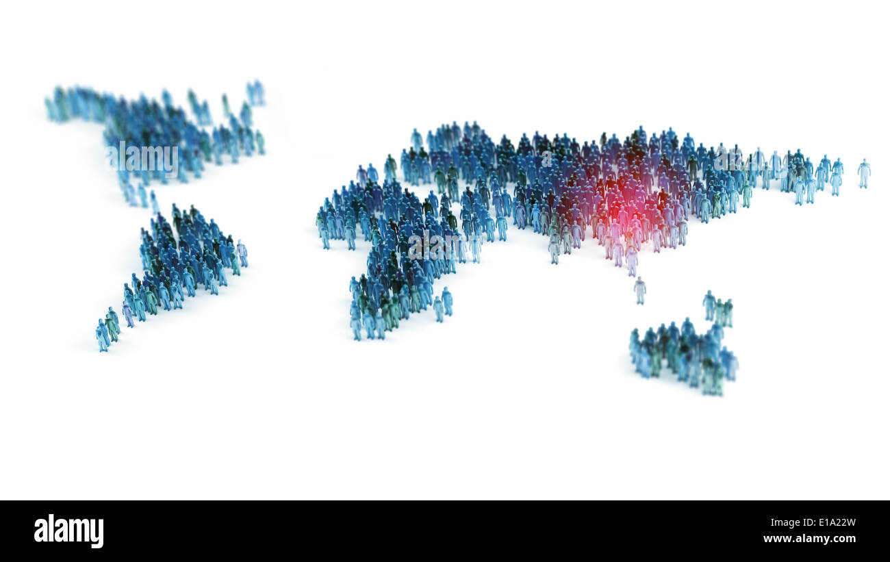 Large crowd of people forming a world map Stock Photo - Alamy