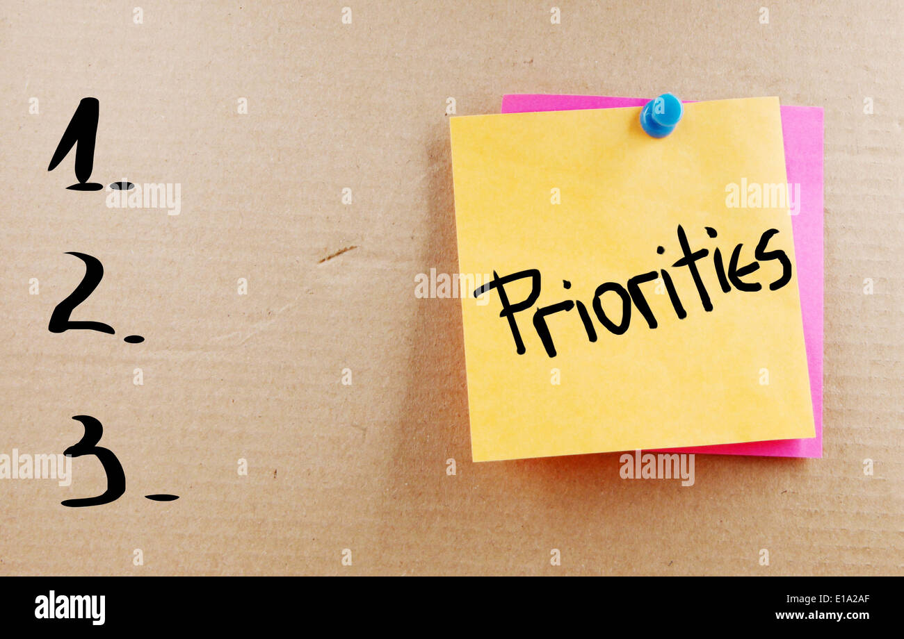 Set your priorities hi-res stock photography and images - Alamy