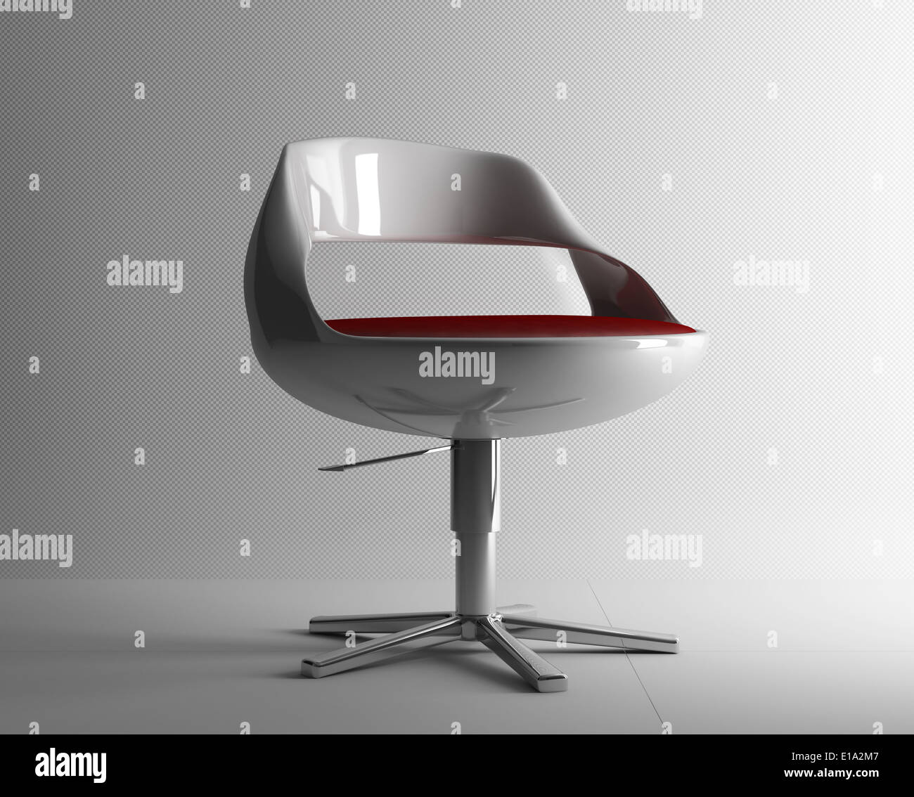 Modern stylish chair isolated. On white floor and white background with ...