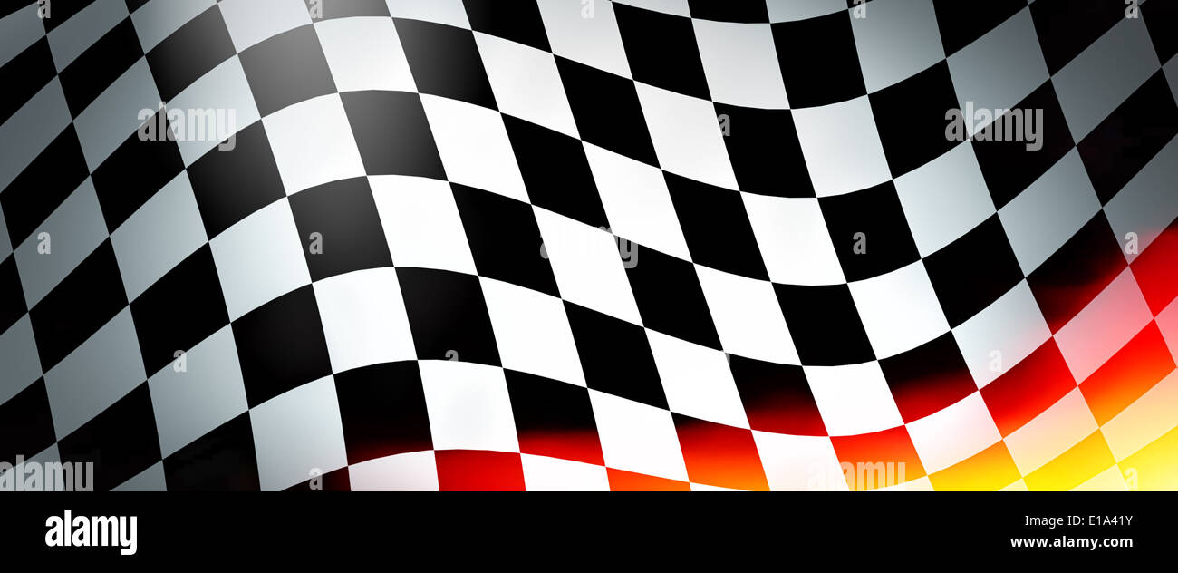 Racing flag with flames - empty banner and place for your text Stock ...