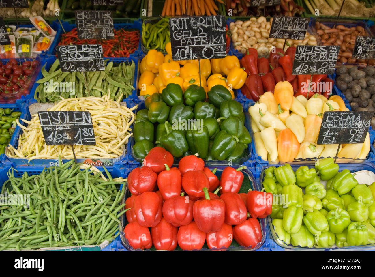 fruit-market names "Naschmarkt" in viena Stock Photo - Alamy