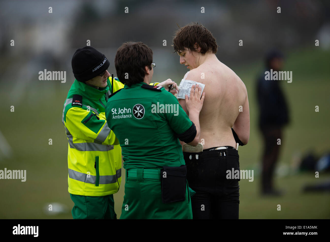 a St John Ambulance volunteer emergency paramedic first aider person ...
