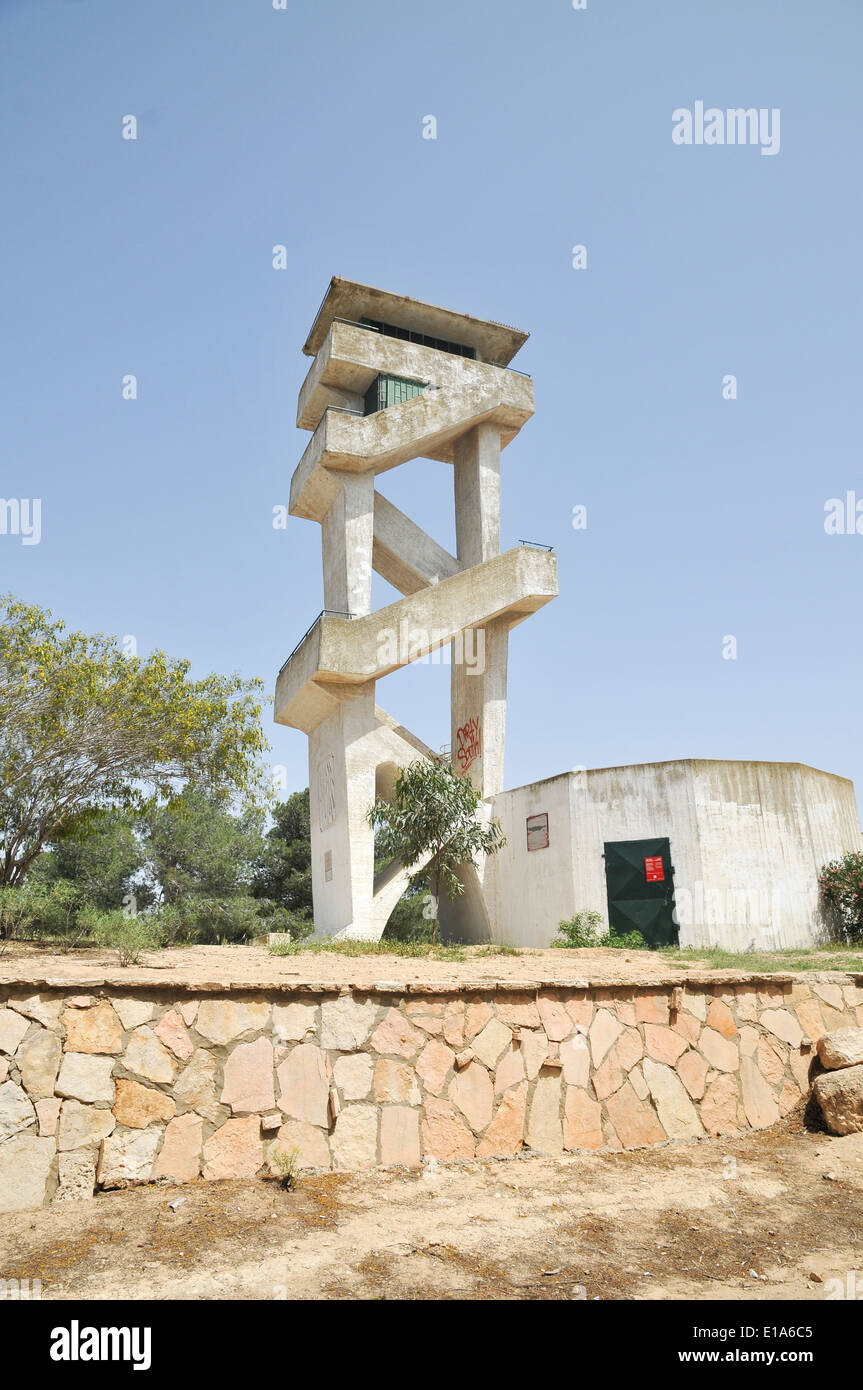 Forest fire observation tower, Israel, Negev near Beer Sheva Stock ...