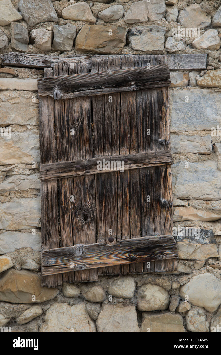 Old boarded up window, Provence, France Stock Photo - Alamy