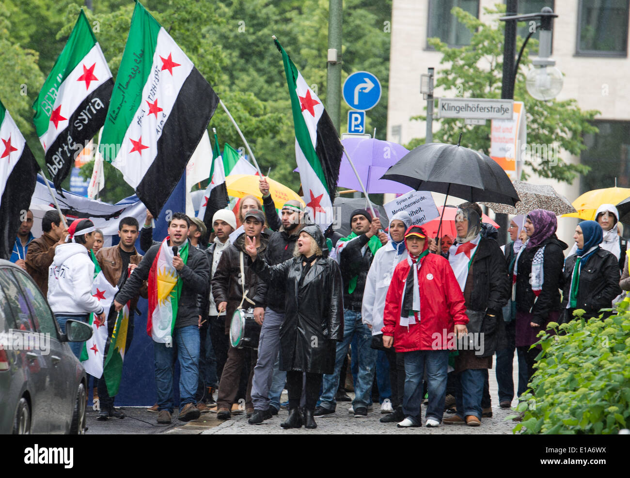 Berlin, Germany. 28th May, 2014. Opponents of the Syrian regime protest ...