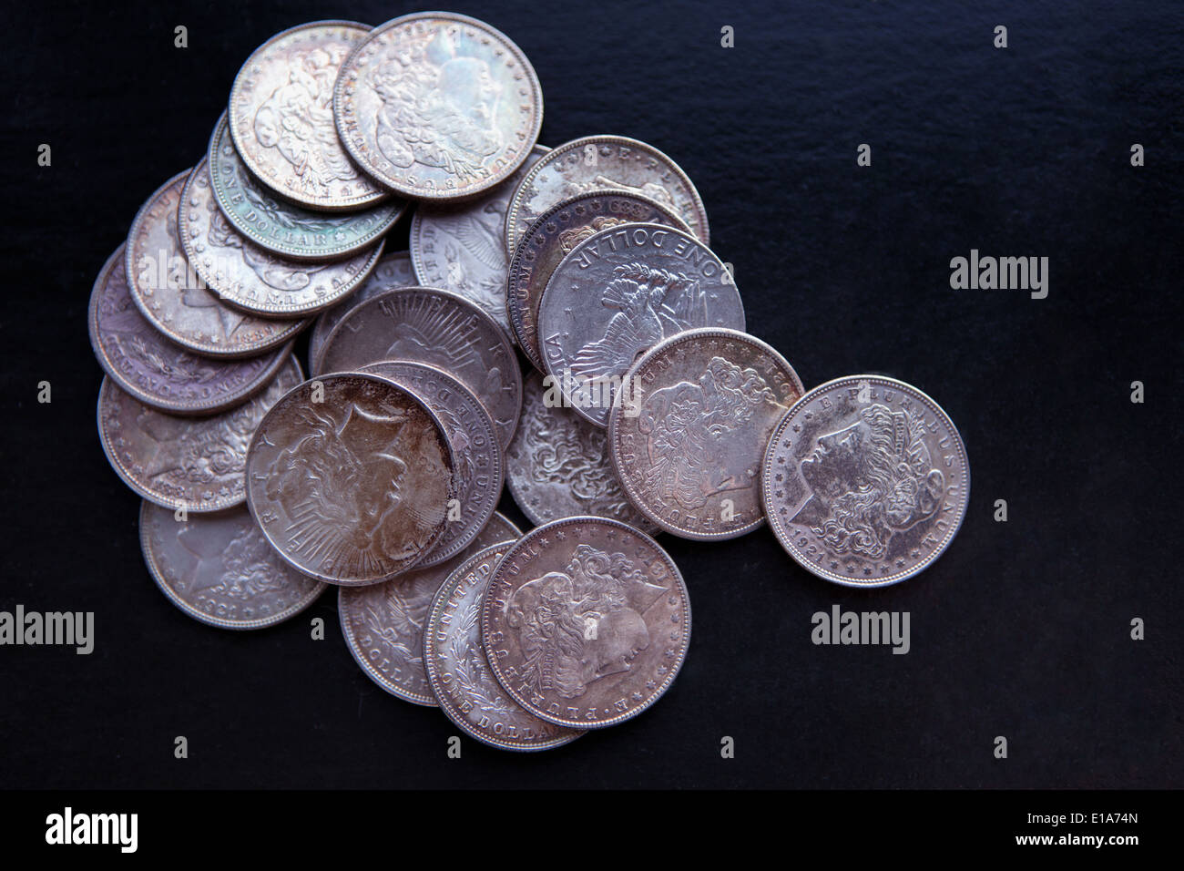 Silver dollars old hi-res stock photography and images - Alamy